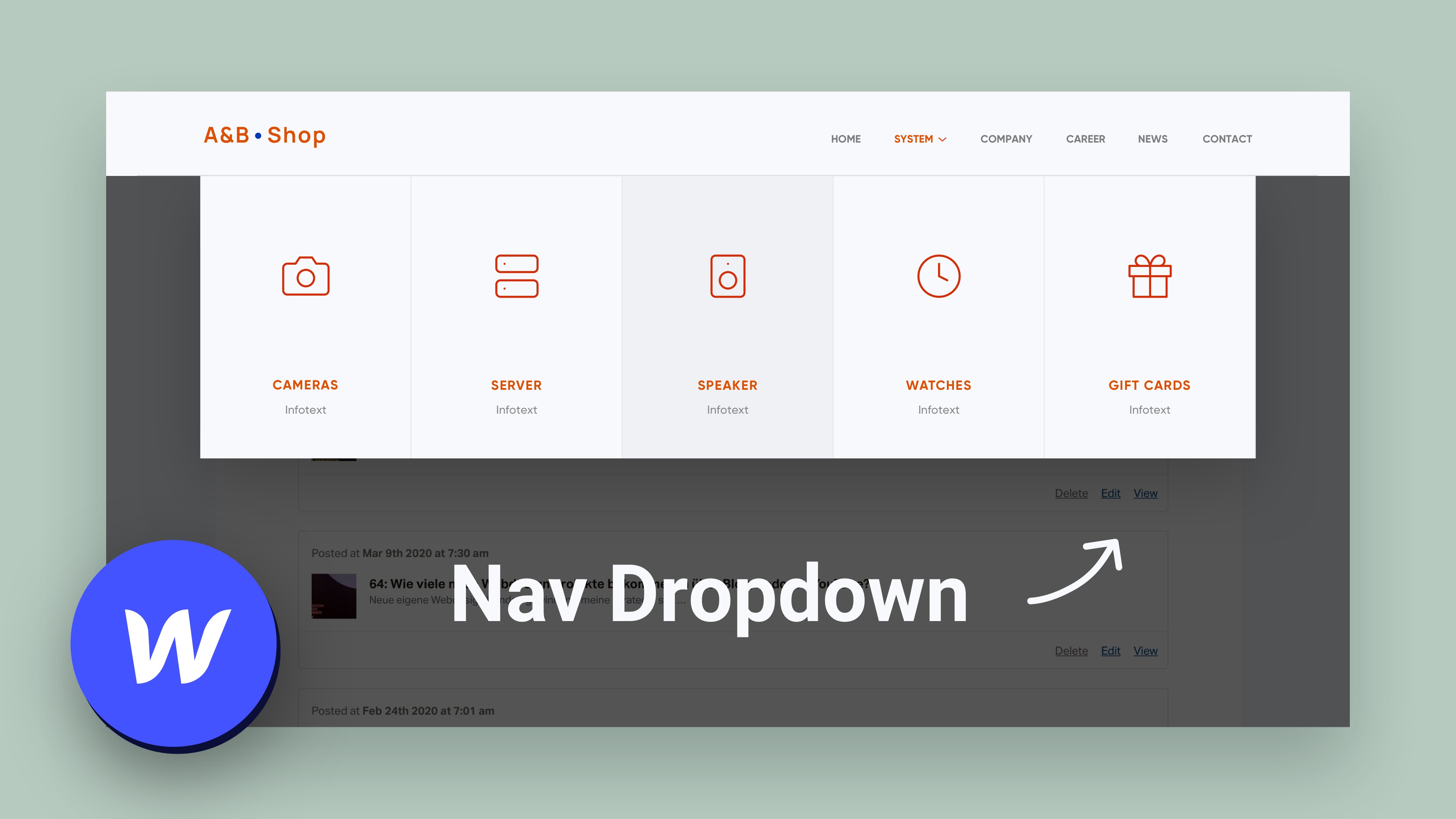 Nav Mega Dropdown